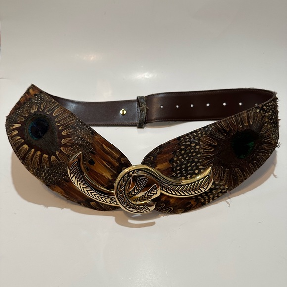 Accessories | Vintage Peacock Feather Belt Womens Os | Poshmark